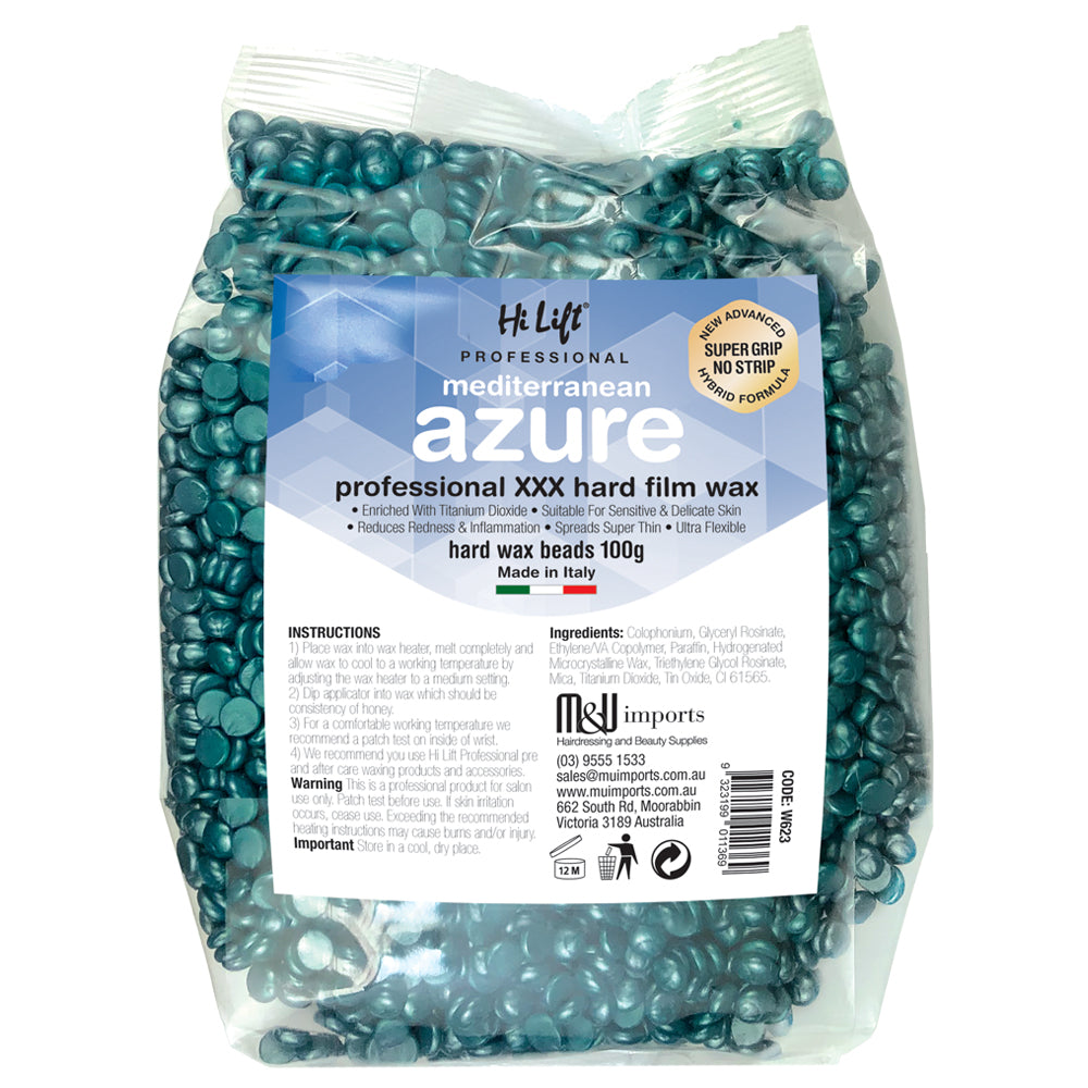 Hi Lift Mediterranean Azure Hard Wax - 100g Bag | Hair & Beauty World