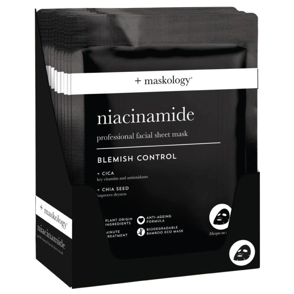 Maskology NIACINAMIDE Professional Facial Sheet Mask - Box of 12 Sache ...