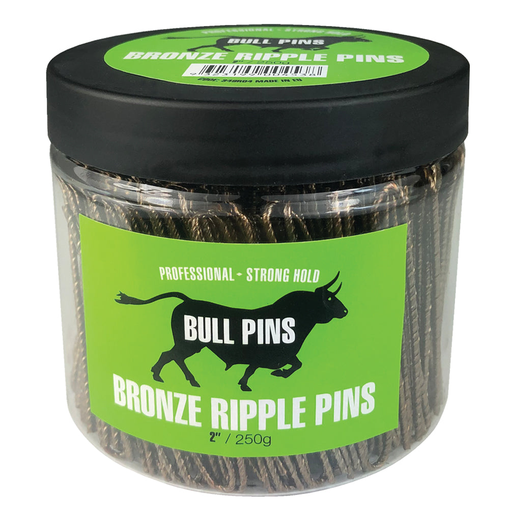 Bull Pins Ripple Pins Bronze 50mm 250g Tub | Hair & Beauty World